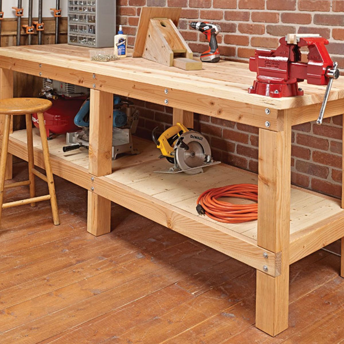 Freestanding Wooden Workbench Plans