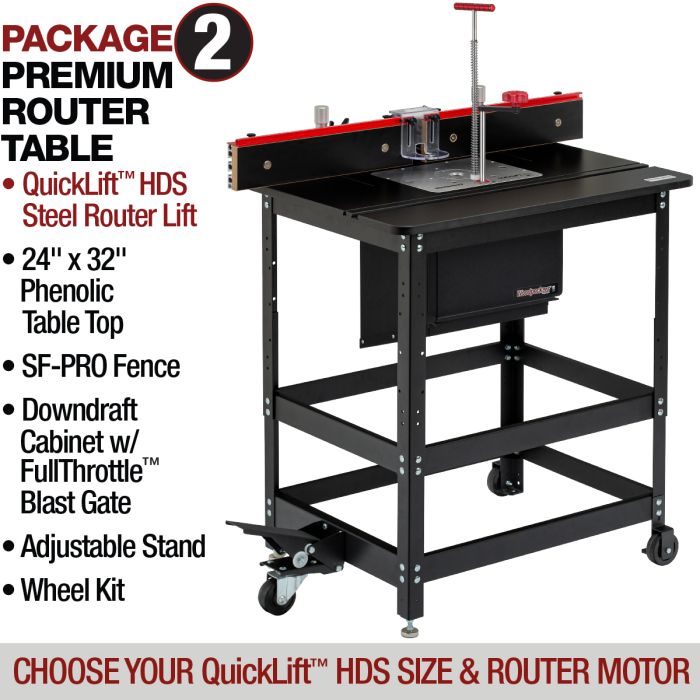 Woodpeckers Premium Router Table Package with QuickLift HDS