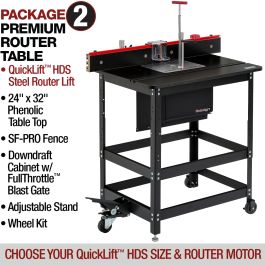 Woodpeckers Premium Router Table Package with QuickLift HDS