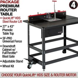Woodpeckers Premium Router Table Package 4 with QuickLift HDS