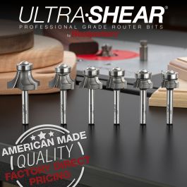 3-Flute Round Over Bits | Edge Treatment in 6 Radii USA-Made