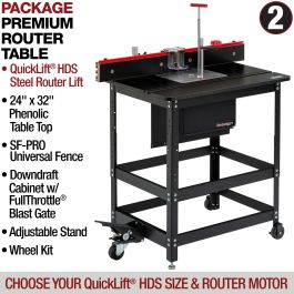 Woodpeckers Premium Router Table Package with QuickLift HDS