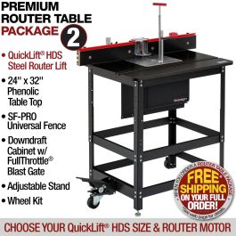 Woodpeckers Premium Router Table Package with QuickLift HDS