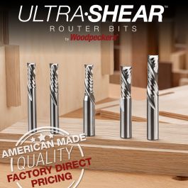 Compression Router Bit | Short Up Cut | Solid Carbide | 2 FL