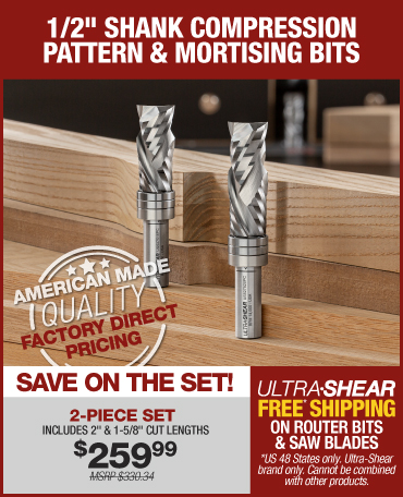 Ultra-Shear Router Bits - Woodpeckers