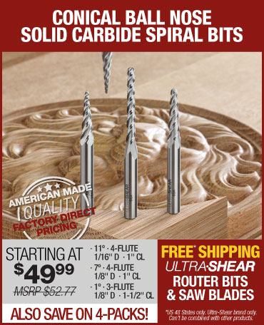 Ultra-Shear Router Bits - Woodpeckers