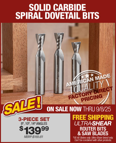 Ultra-Shear Router Bits - Woodpeckers