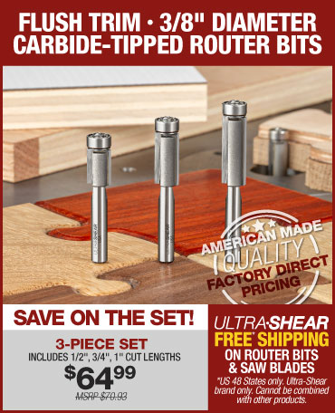 Ultra-Shear Router Bits - Woodpeckers